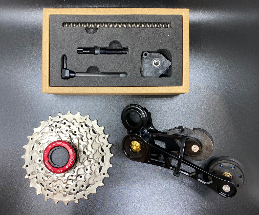 Suncord 5-7 Speed Tensioner + 7 Speed Cog Set for Brompton Bicycle ...